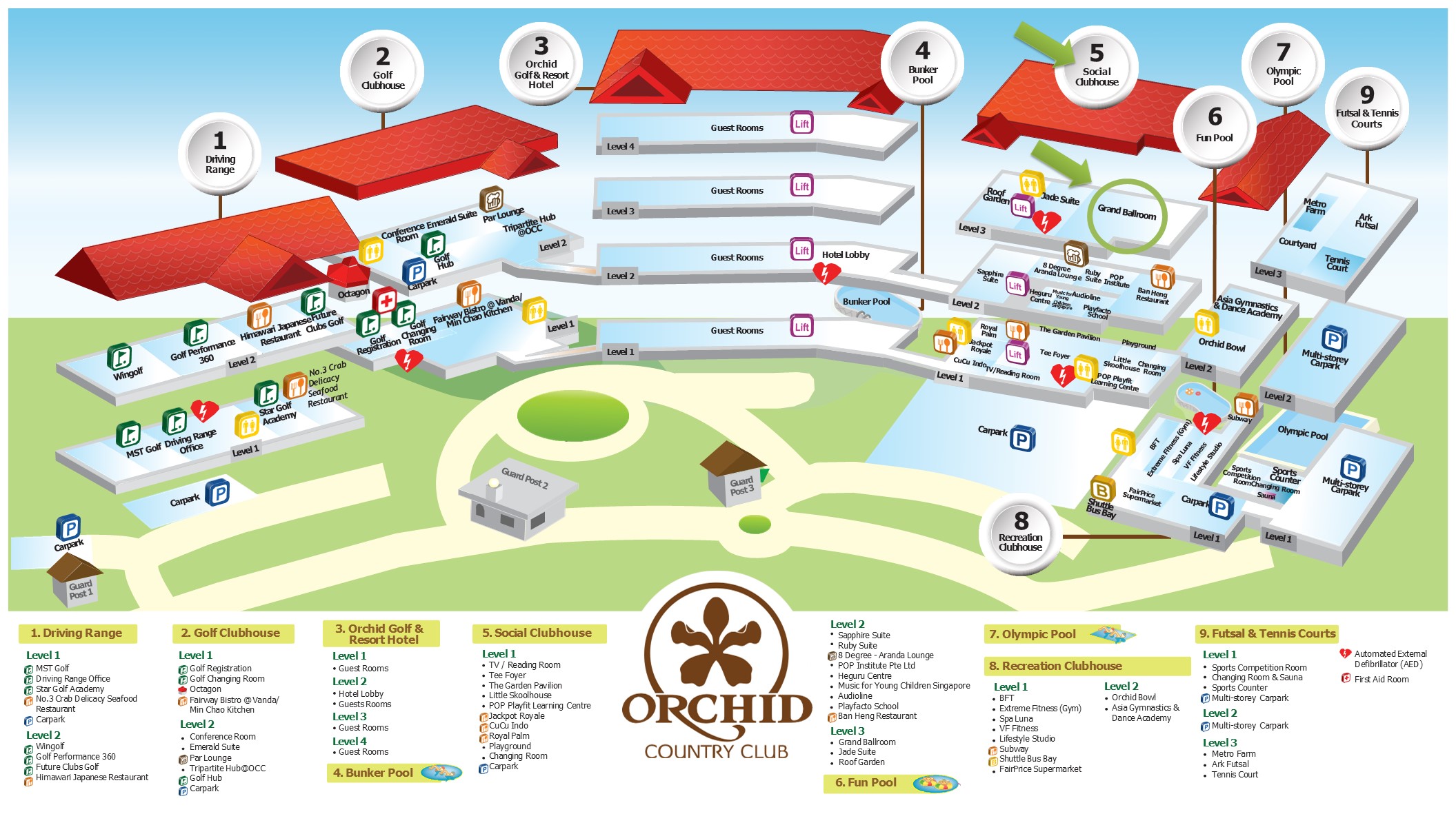Orchid Country Club Directory Map