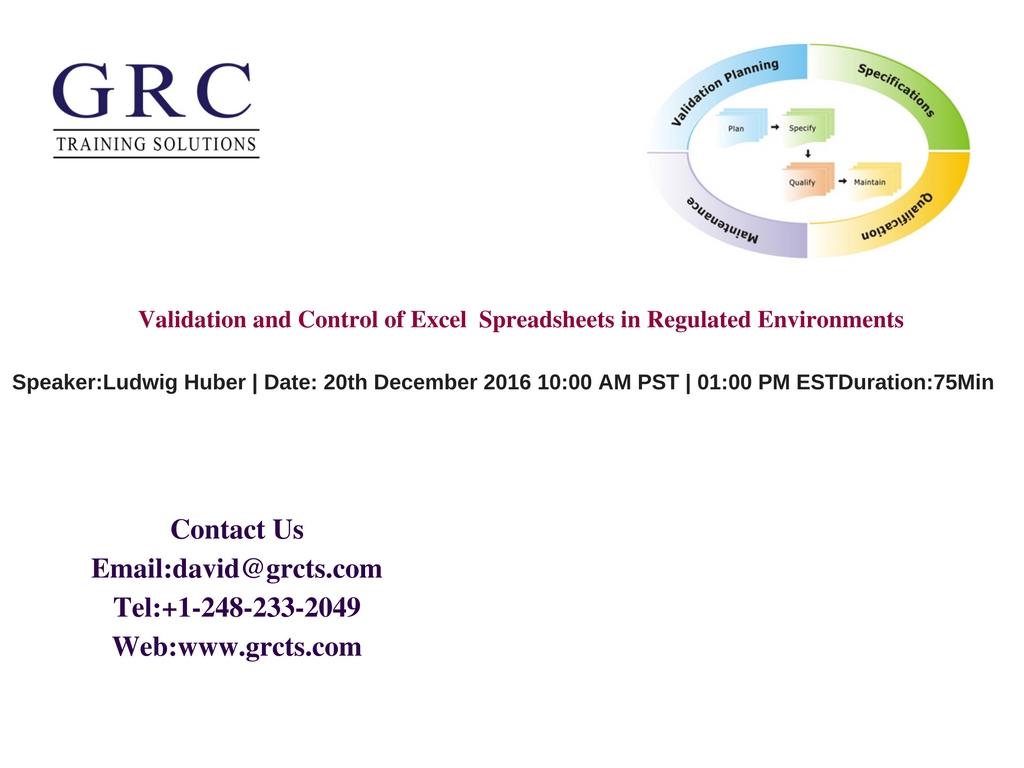 Validation And Control Of Excel® Spreadsheets In Regulated Environments